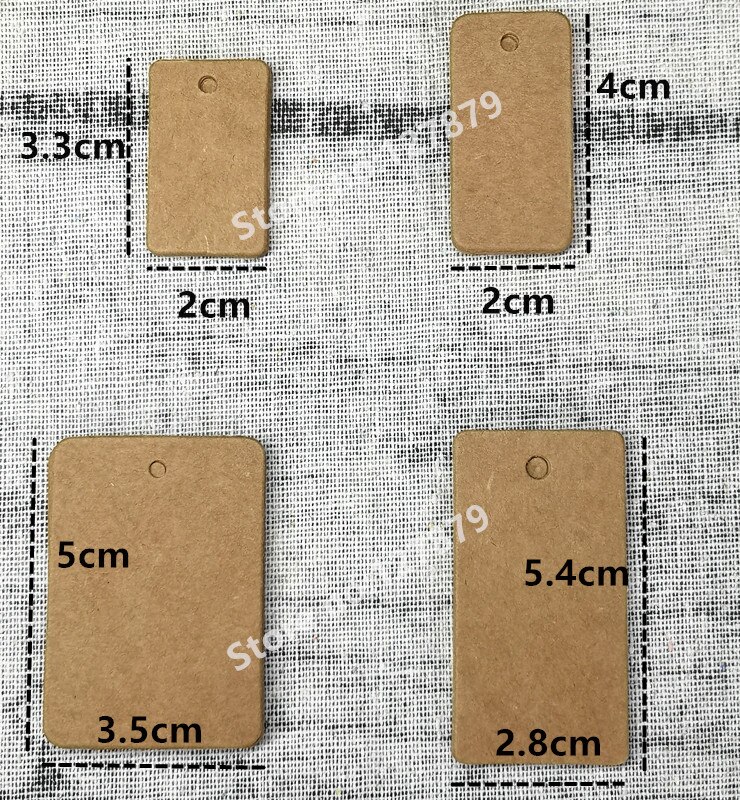 100pcs White Black Kraft Paper Blank Rectangle Pac... – Grandado