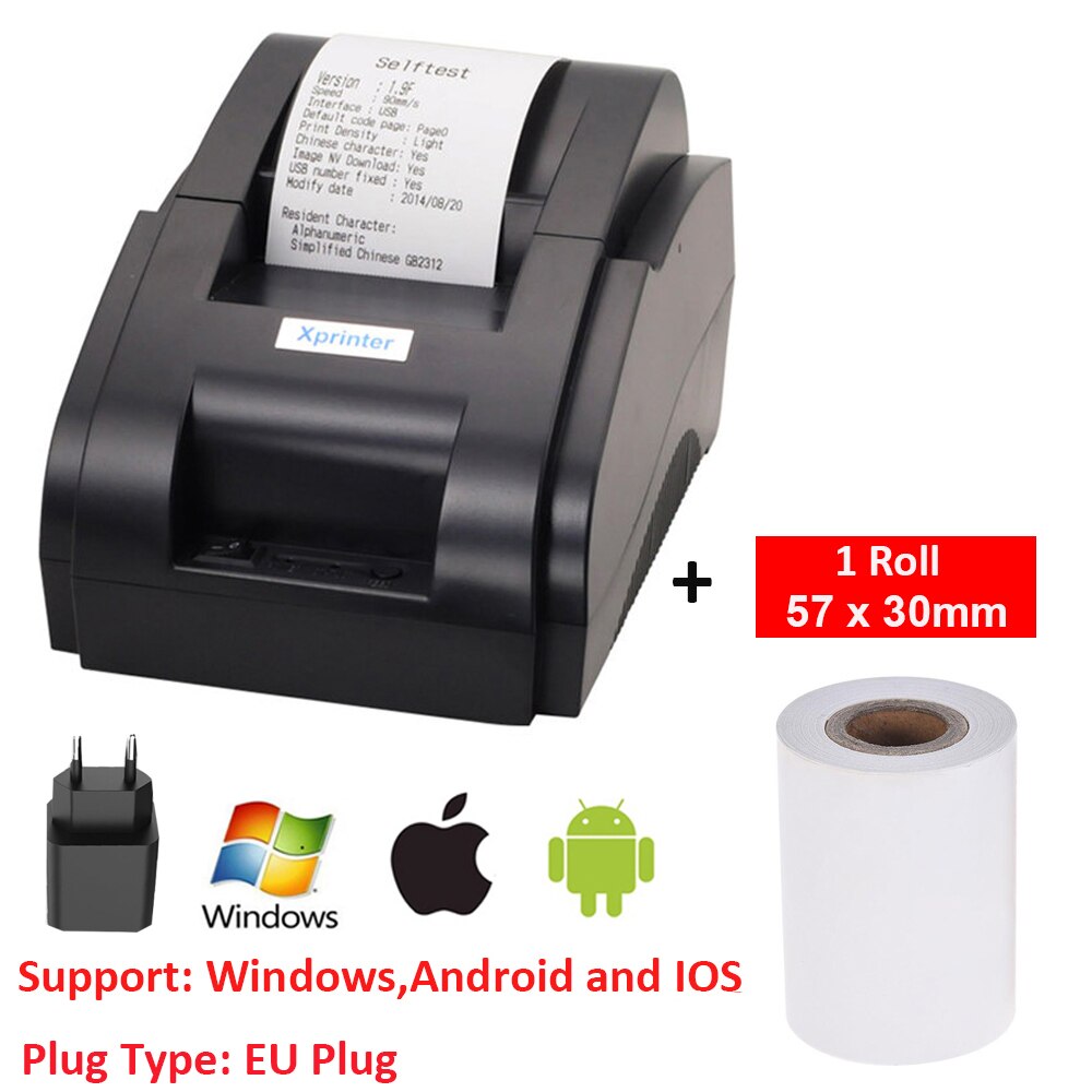 XP-58IIH Portable Thermal Receipt Printer 58mm Blu... – Grandado