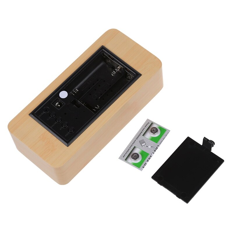 【Voice Control Kalender Thermometer】Rectangle Holz... – Vicedeal