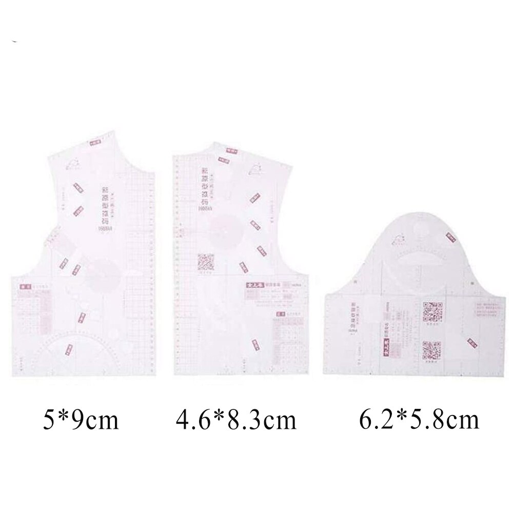 3Pcs Mini 1:5 Kleding Heerser Drawing Template Kle... – Grandado
