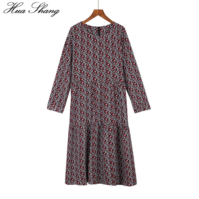 Autmn Winter Dress Women O Neck Long Sleeve Retro ... – Grandado
