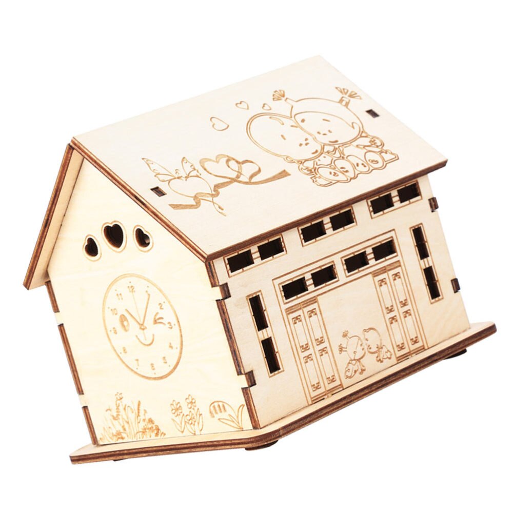 1pc Wooden House Shape Coin Bank Kids Piggy Bank K... – Grandado