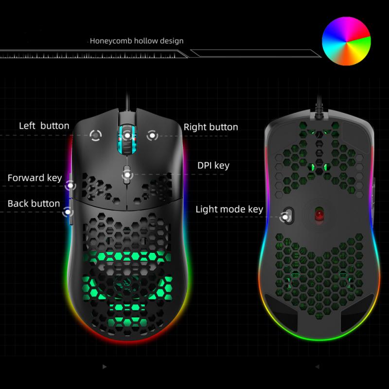 6400DPI RGB Wired Gaming Mouse Programmable Ergono... – Grandado