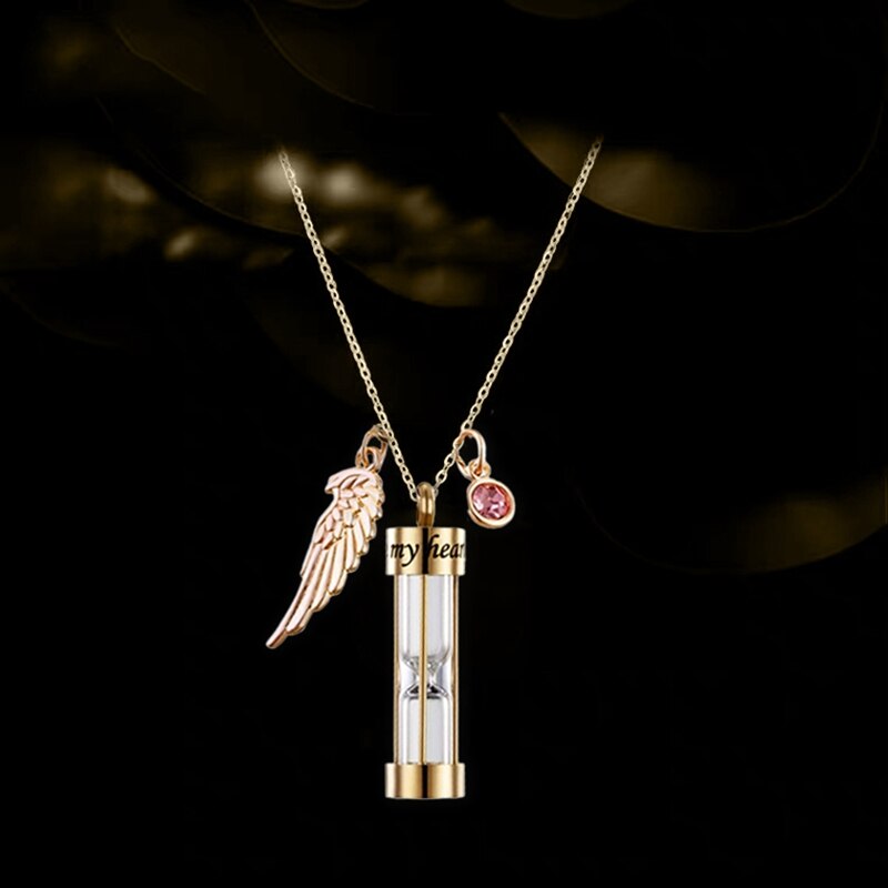 Cremation Urn Necklace for Ashes Time Hourglass Me... – Vicedeal