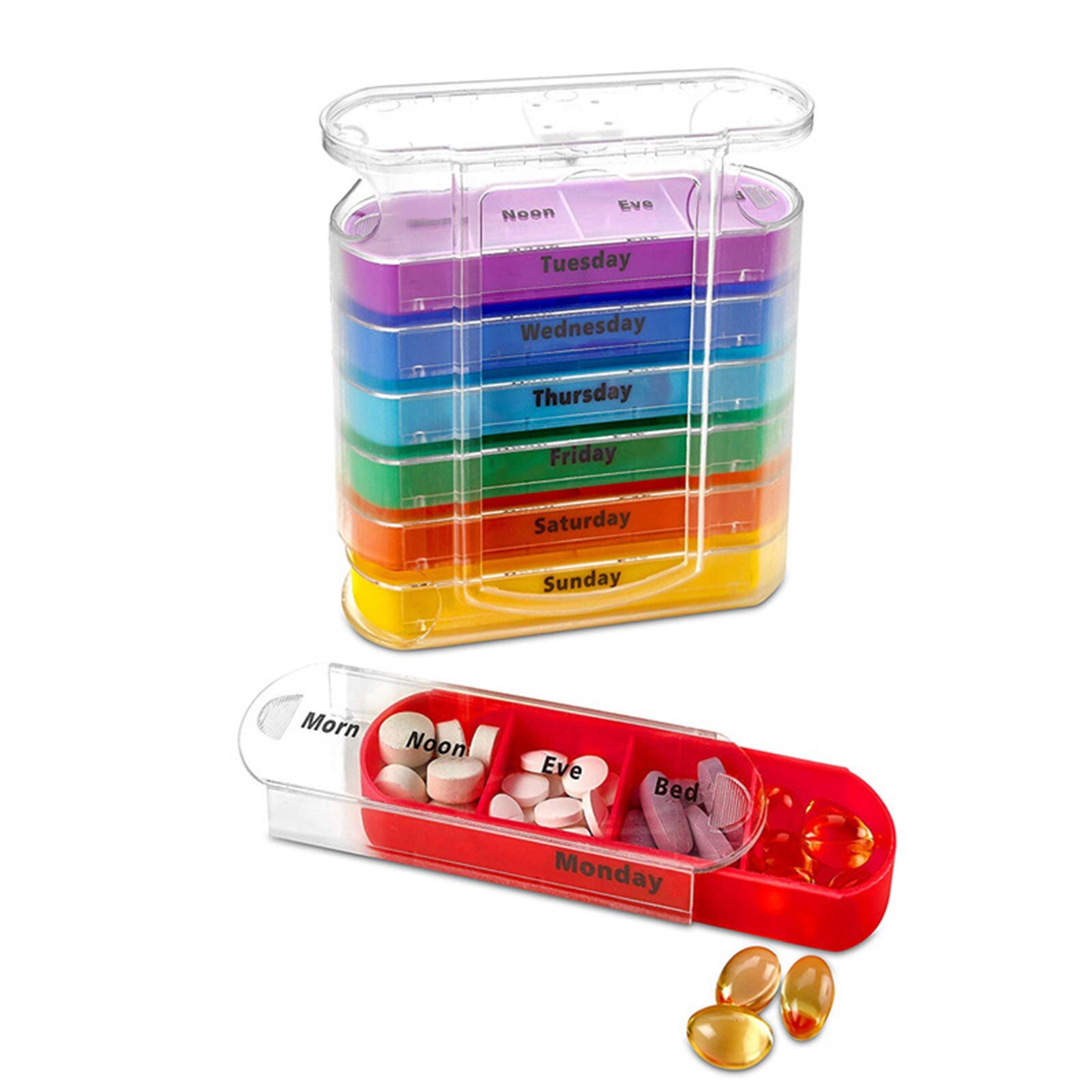 Portable Storage Drawer Type One Week Pill Box Wee... – Grandado