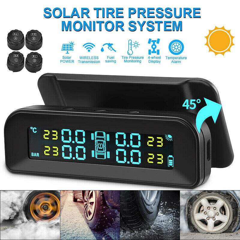 Solar Wireless USB TPMS Car Tire Pressure Monitor ... – Grandado