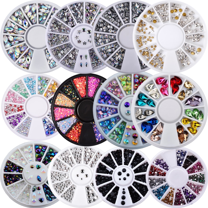 16 Soorten Nail Art Strass Glitter Diamond Crystal... – Vicedeal