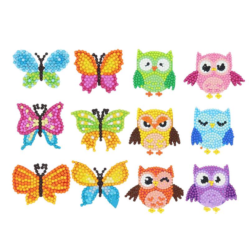 12pcs Cartoon Diamond Painting Stickers Butterfly ... – Grandado
