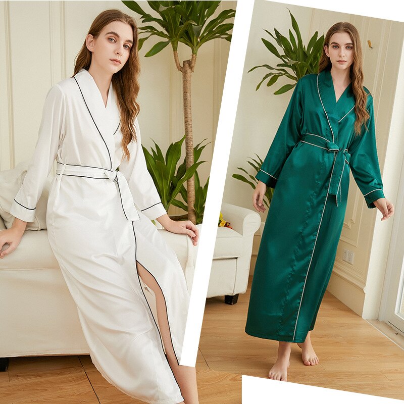Satin Robes Bridesmaid Bride Robe Wedding Long Wom... – Vicedeal