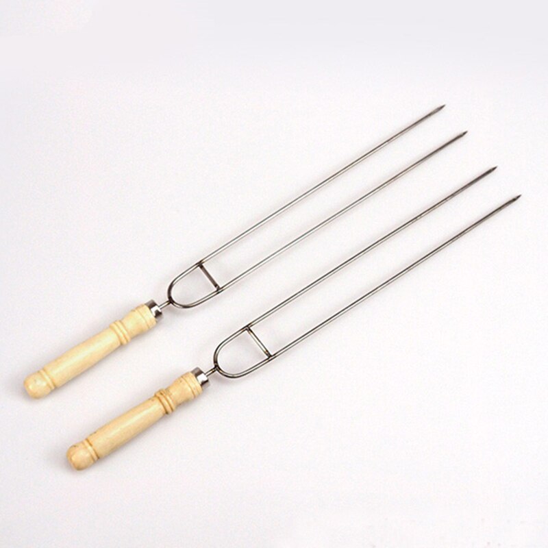 BBQ Spiesjes Barbecue Vlees Vork Houten Handvat Sp... – Vicedeal