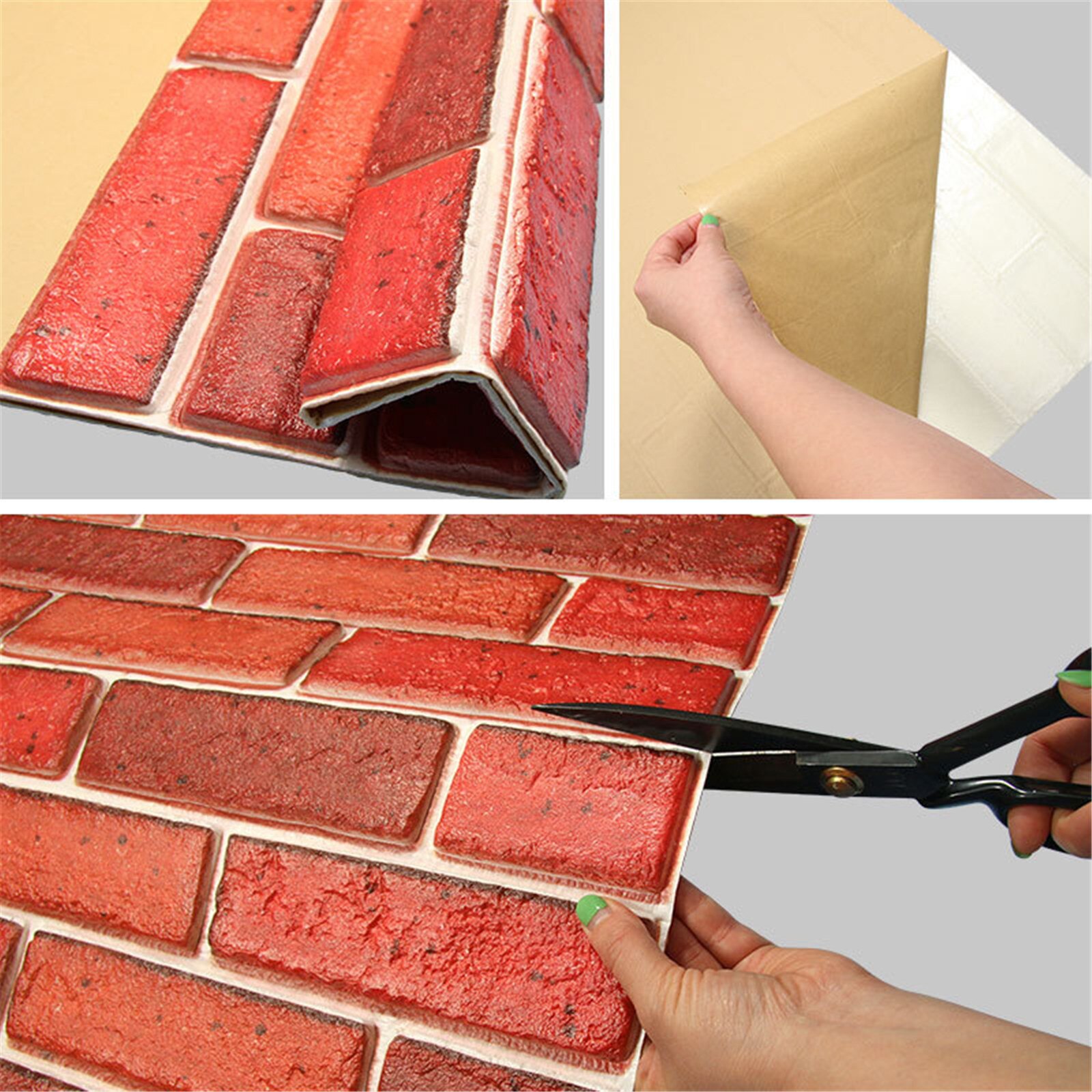 Pe Foam 3d Diy Wall Decor Embossed Brick Stone Col... – Grandado