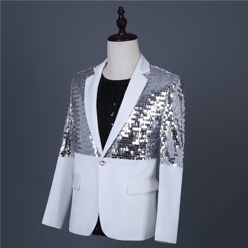 male singer sequin costume coat magician host stag... – Grandado