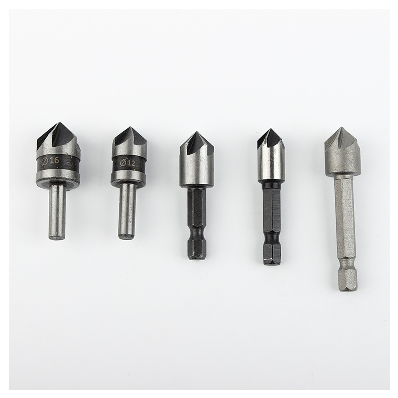 5pcs 5 Flute HSS Countersink Drill Bit Set 82 Degr... – Grandado