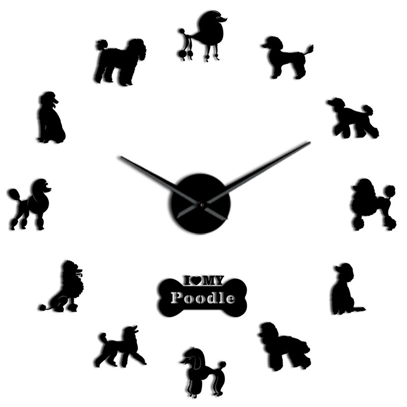 Poodle Big Hand Modern Wall Clock Poodle Dog Diy G... – Grandado