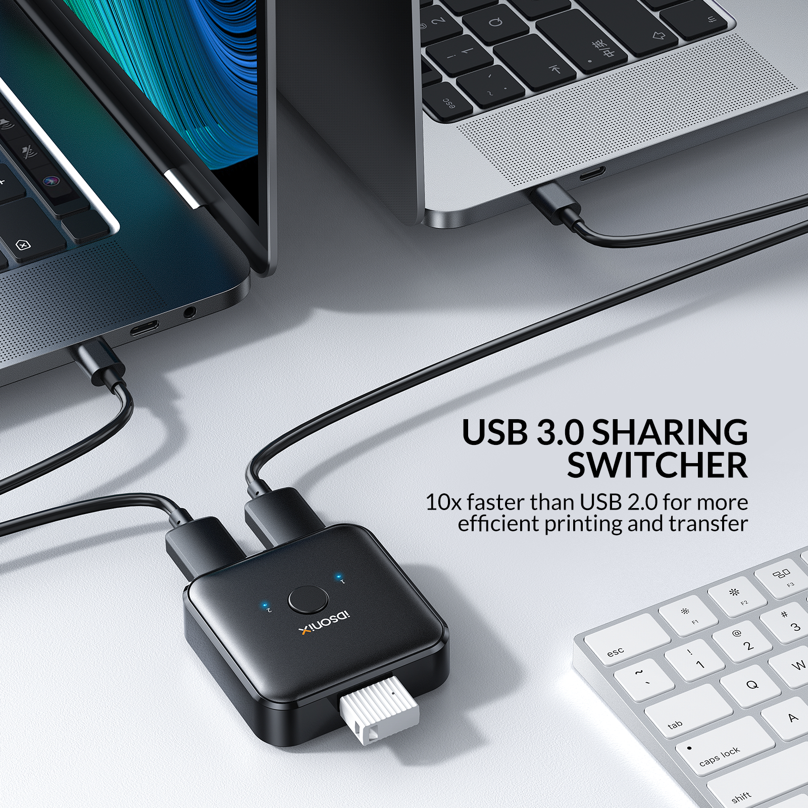 iDsonix USB 3.0 Sharing Switcher USB HUB 2 In 1 Ou... – Grandado
