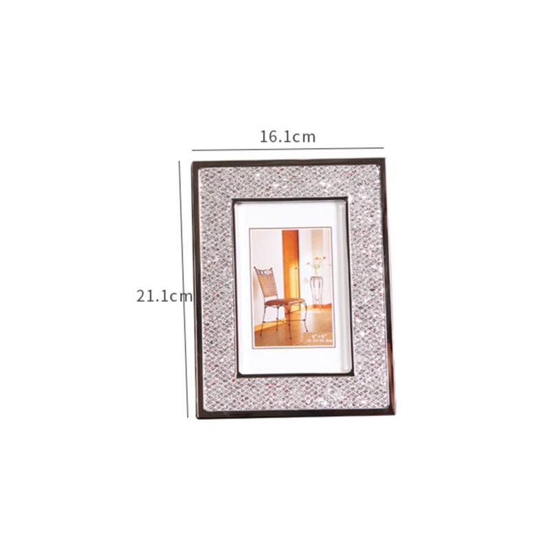 European Metal Photo Frame Silver Glitter Modern L... – Vicedeal