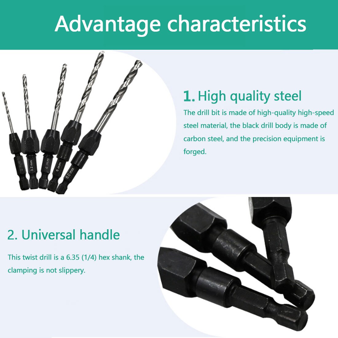 5 Pcs Hss 654 Hex Shank Quick Change Boor Set Metr... – Grandado