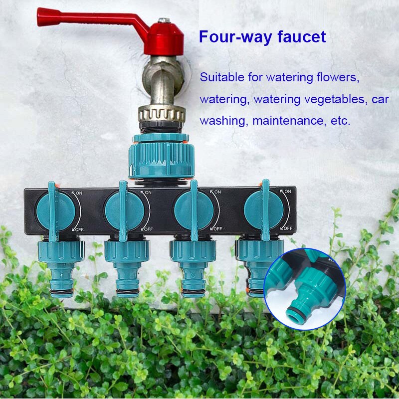 1/2" 3/4" 1" 4-way Water Hose Connectors Garden Ir... – Grandado