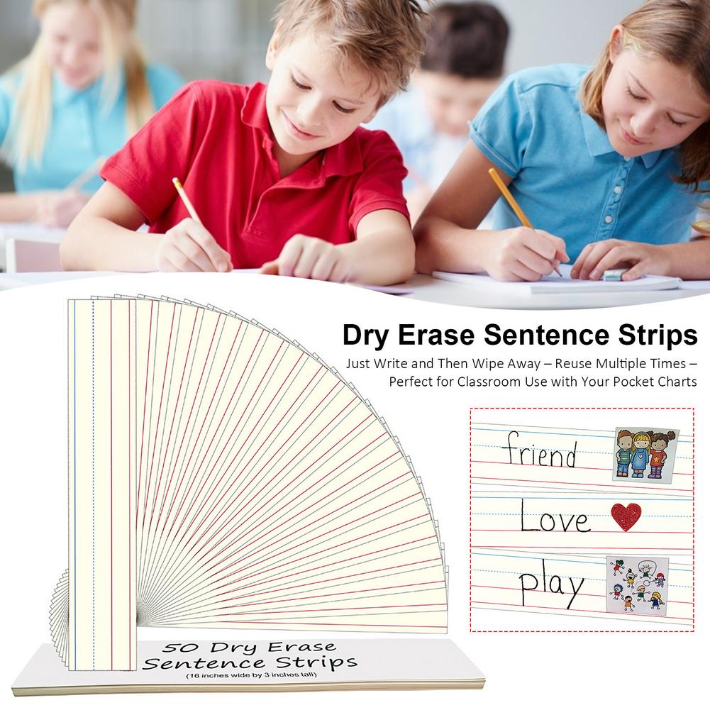 Dry Erase Sentence Strips Double Sided Dry Erase C... – Vicedeal