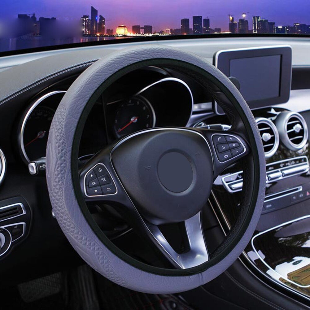 Embossed Steering Wheel Cover Diamond Leather Ste... – Grandado