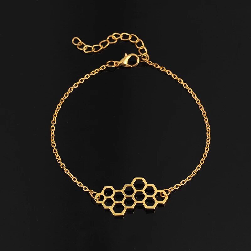 Cute honeycomb bee bracelet jewelry personality in... – Grandado