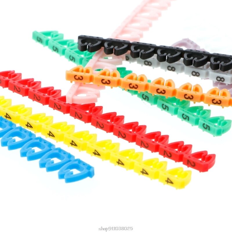100Pcs/Set Colorful Numeric Cable Label Mark For R... – Vicedeal