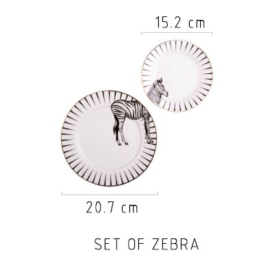 2Pcs 6 8 Inch Ceramic Plates Animal Combined Plate... – Grandado