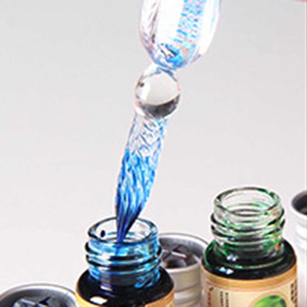 Glass Dip Crystal Pen Signature Ink Inside Flower ... – Vicedeal