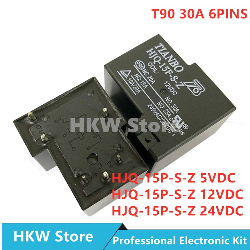 10pcs Relay 6pins HJQ-15F-S-Z TIANBO 5V 12V 24V 30... – Grandado