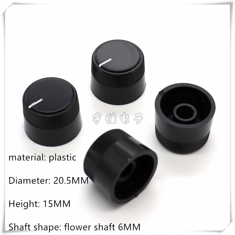 5 Piece 20.5X15MM black plastic knob cap potentiom... – Grandado