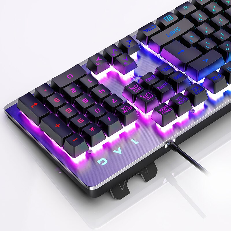 Metal Panel Mechanical Feel Gaming Keyboard USB Wi... – Grandado
