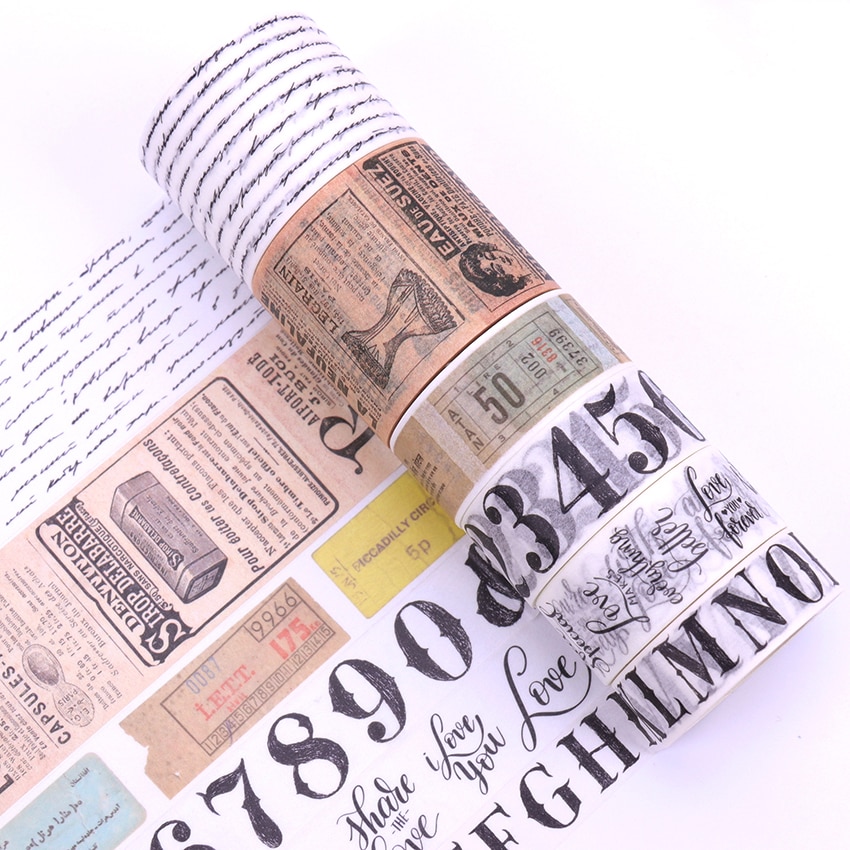 Vintage Poster Washi Tape English Letters Sticker ... – Grandado