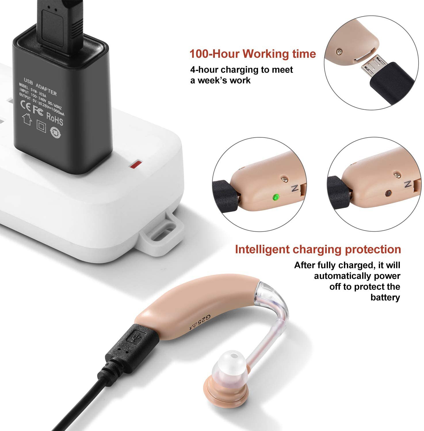 Bluetooth Hearing Aids Deaf Voice Loudspeaker Elde... – Grandado