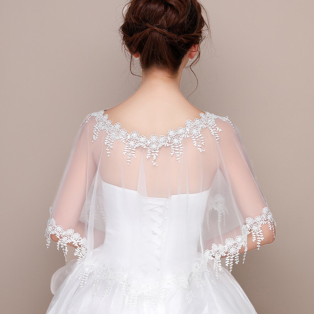 Women Ivory Tassel Wedding Bridal Cape O-neck Free... – Grandado