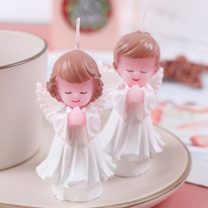 Angel Rosary candle cake topper Christening Baptis... – Grandado