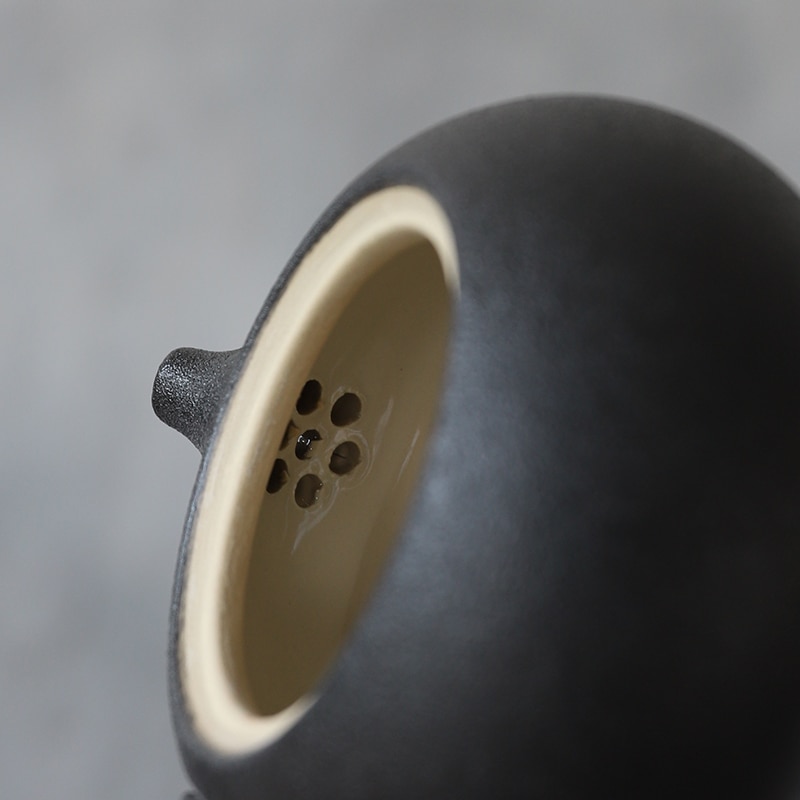 LUWU black ceramic kyusu teapot kettle tea pot chi... – Grandado