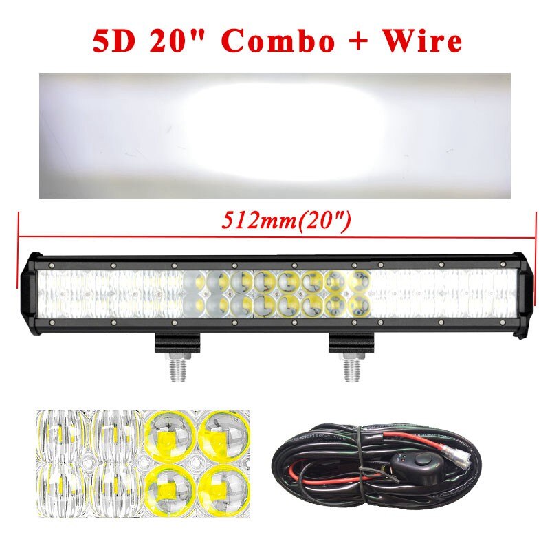 VISORAK 20 23 27" 5D Offroad LED Work Light Bar Tr... – Vicedeal