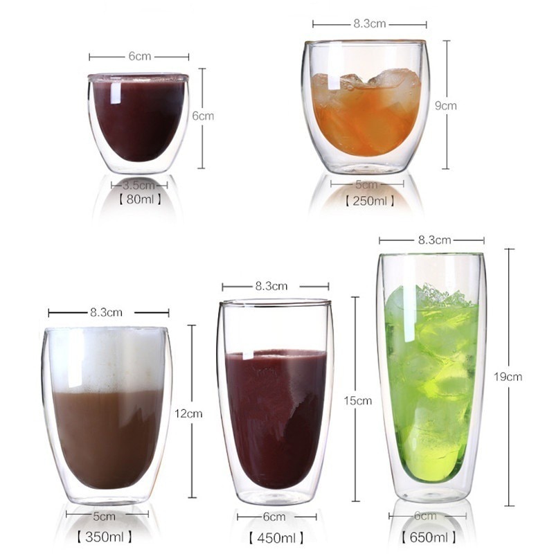 Heat-resistant Double Wall Glass Cup Beer Espresso... – Vicedeal