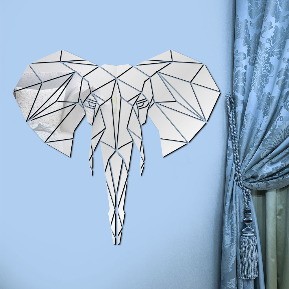 Elephant Acrylic Mirror Wall Stickers Wildlife Ani... – Grandado