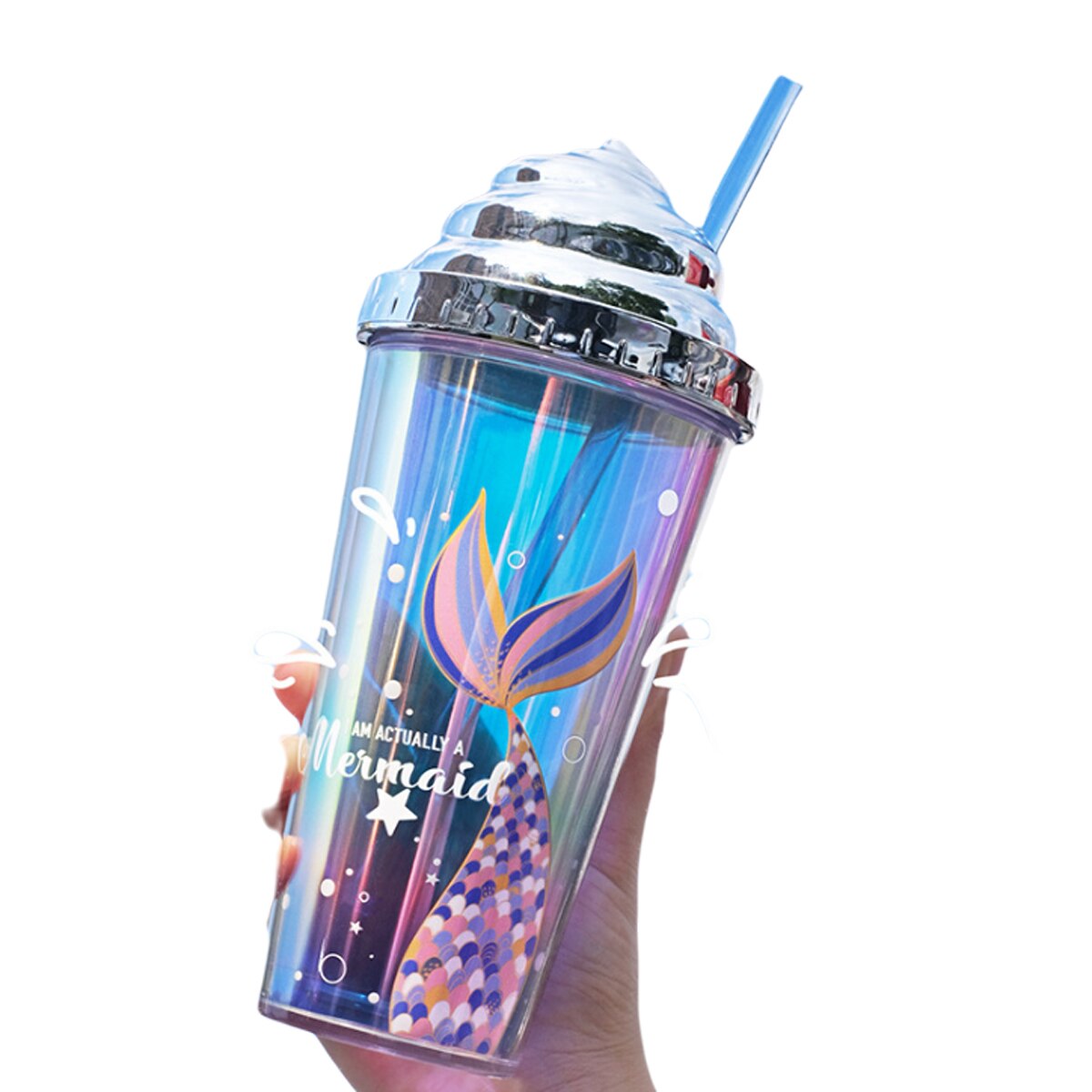 Summer Straw Cup with Sealing Cover, Double-Layer ... – Grandado