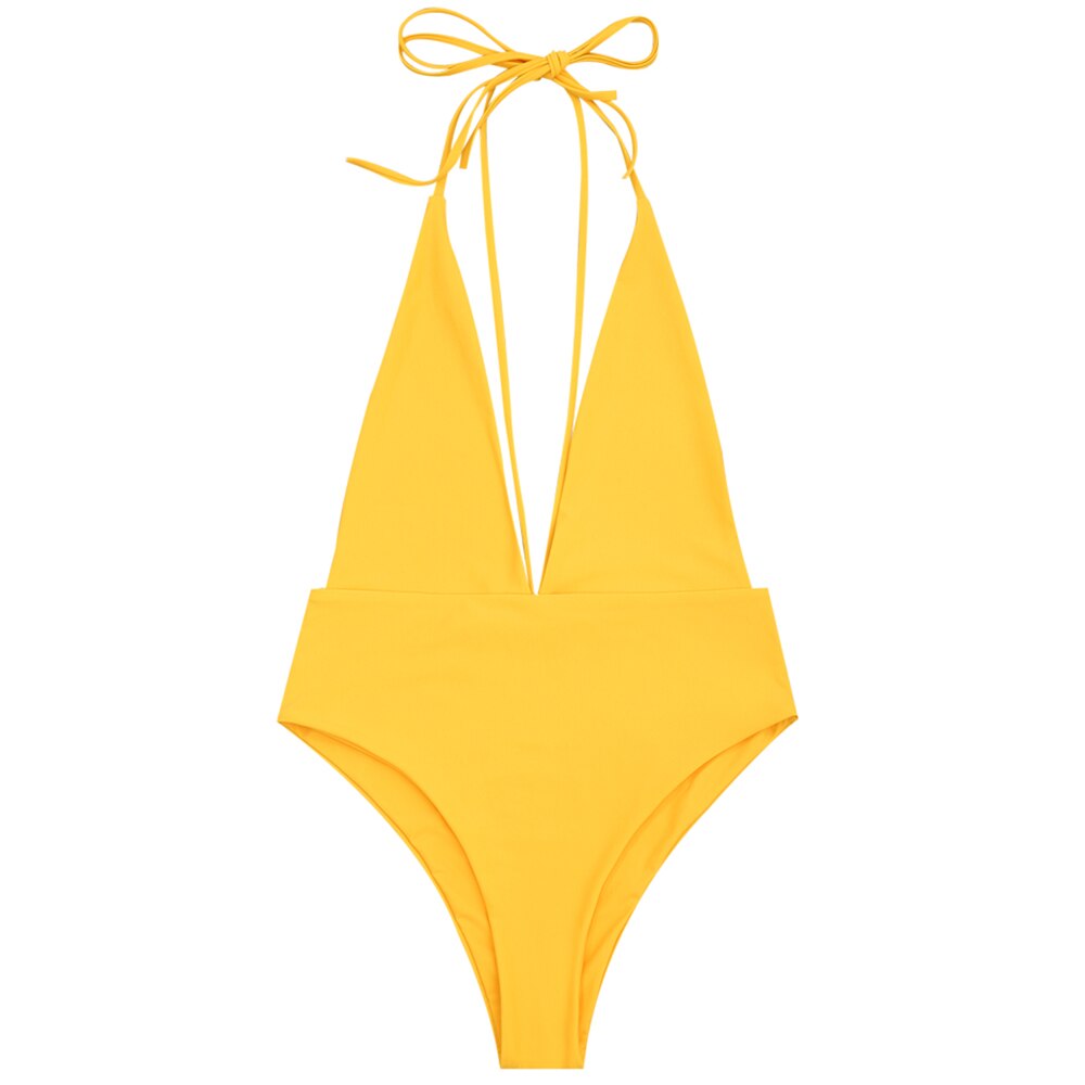 ZAFUL One Piece Swimsuit Open Back Plunging Neck S... – Grandado