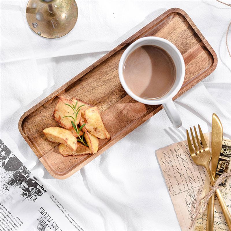 Acacia Wood Serving Tray Rectangle Breakfast Sushi... – Grandado
