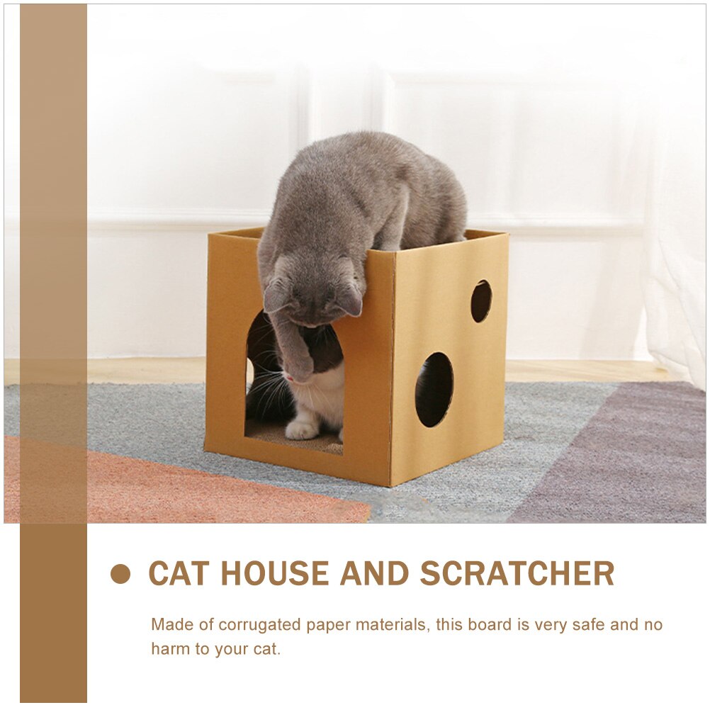 House Cardboard Cat House Cat House and Scratcher ... – Vicedeal