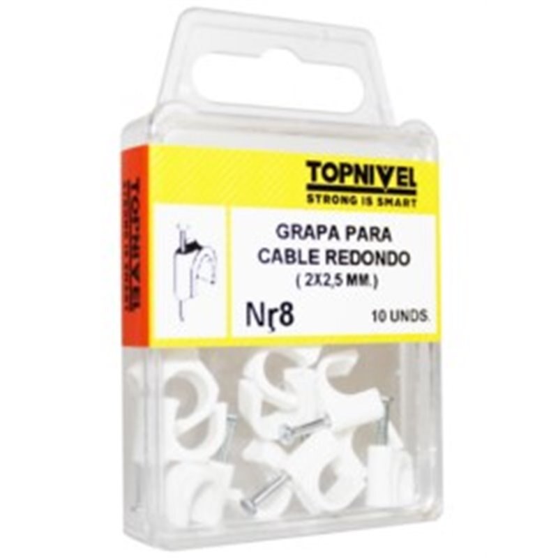 GRAPA CABLE ELECTRICO 08 NIVEL (10 PZ – Grandado