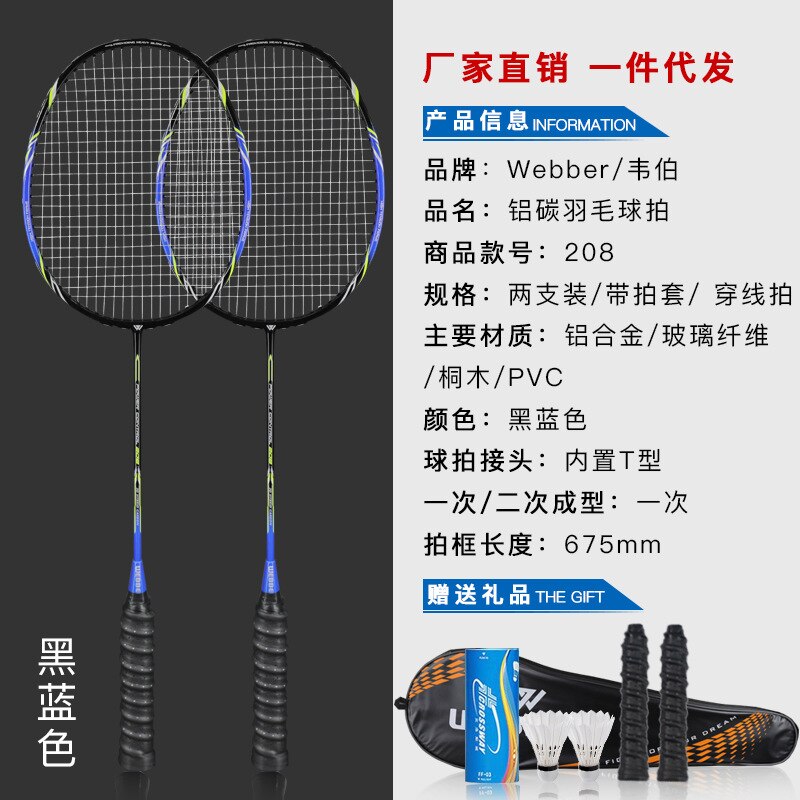 2Pcs Professioneel Badminton Rackets En Draagtas S... – Grandado