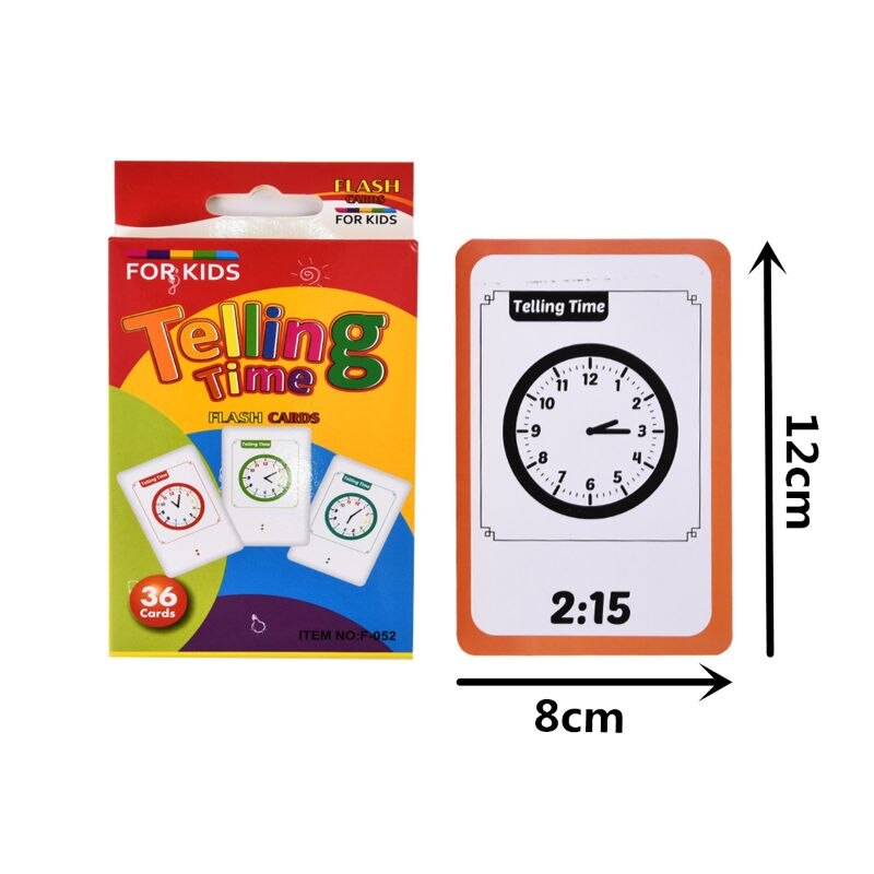 Clock Time Number Alphabet Learning Card Telling T... – Vicedeal