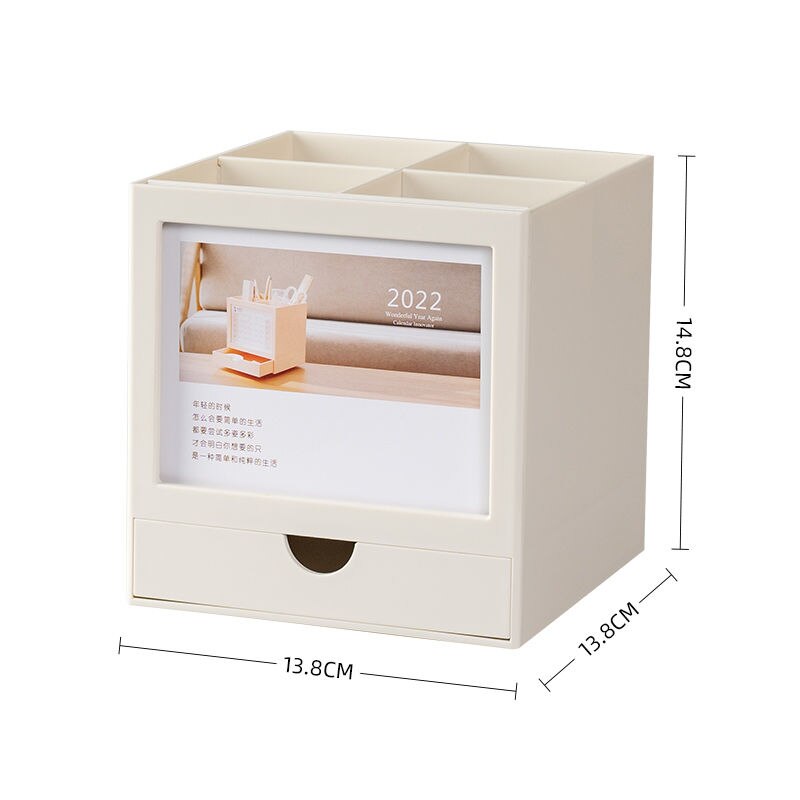 Calendar 2022 Rotate Desk Calendar Pen Holder Desk... – Vicedeal