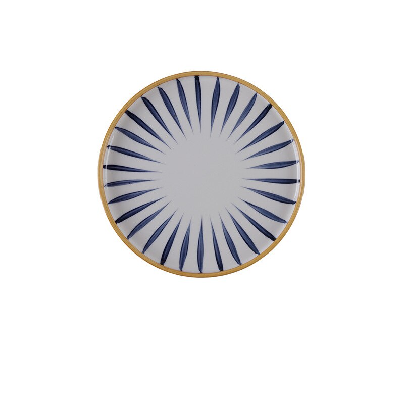 Nordic Hand-painted Ceramic Disc Food Plate Househ... – Vicedeal