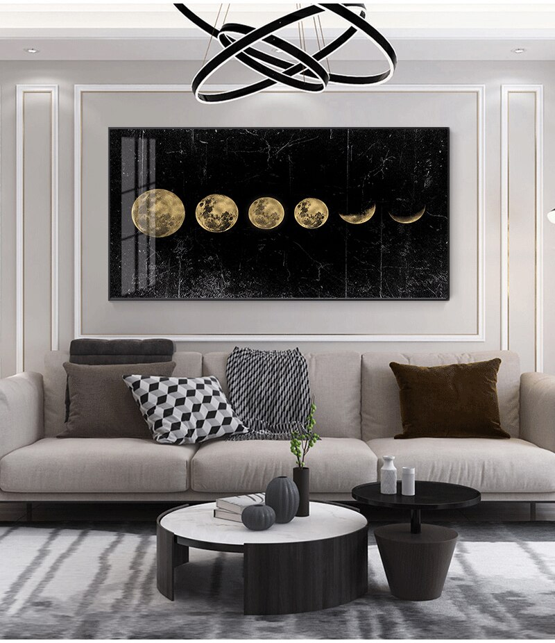The Moon Wall Art Picture Minimalist Canvas Poster... – Grandado