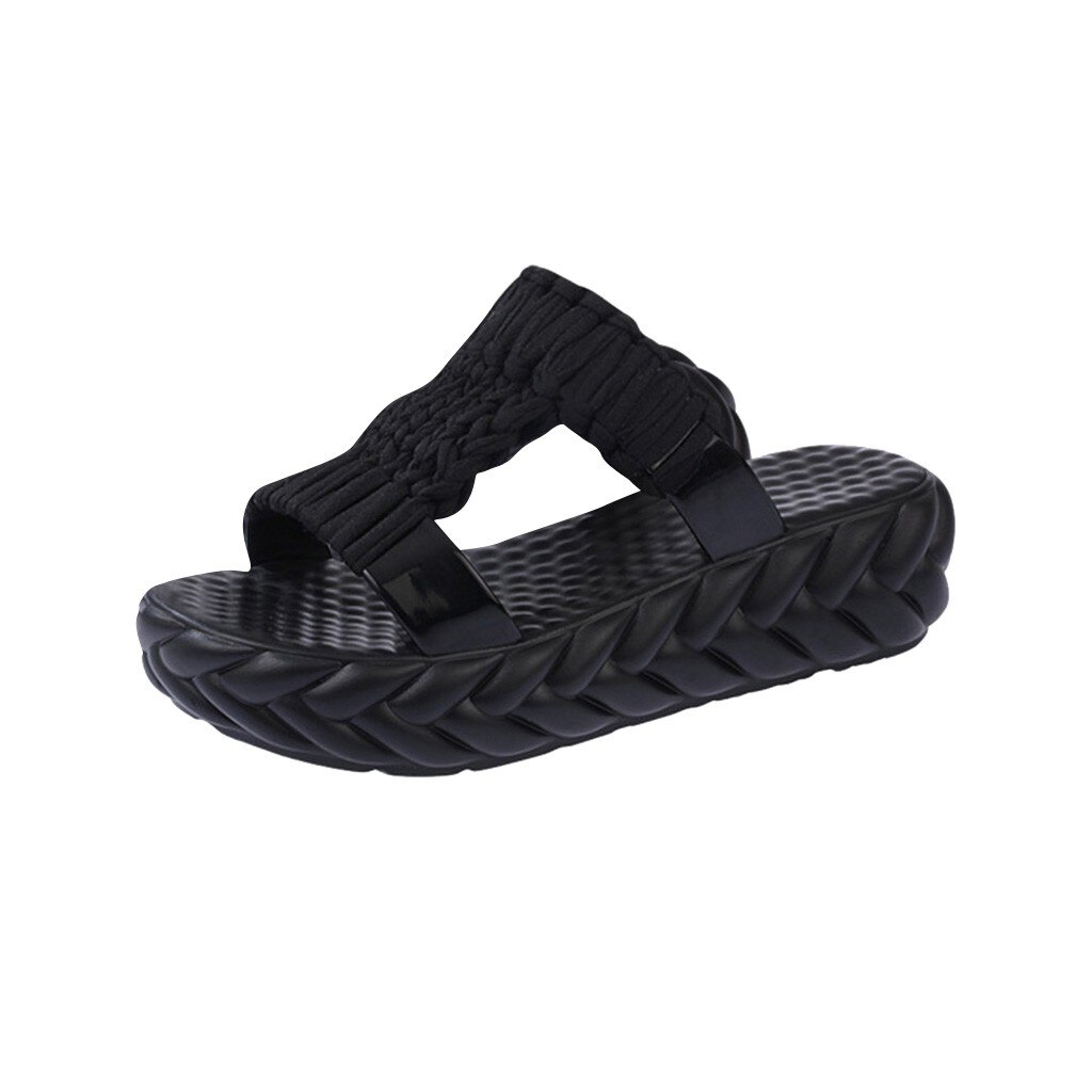 SAGACE Slippers Women Thick Heels Knitted Cutout C... – Vicedeal